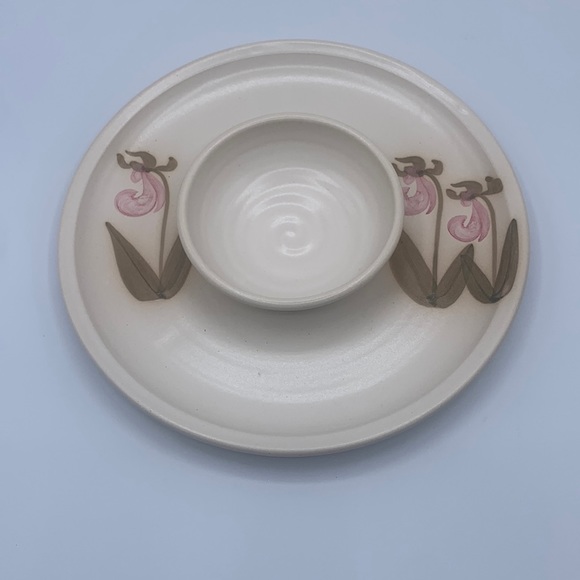 Dining | Signed Suzi Dip Bowl Platter Studio Art Pottery Plate Pink ...